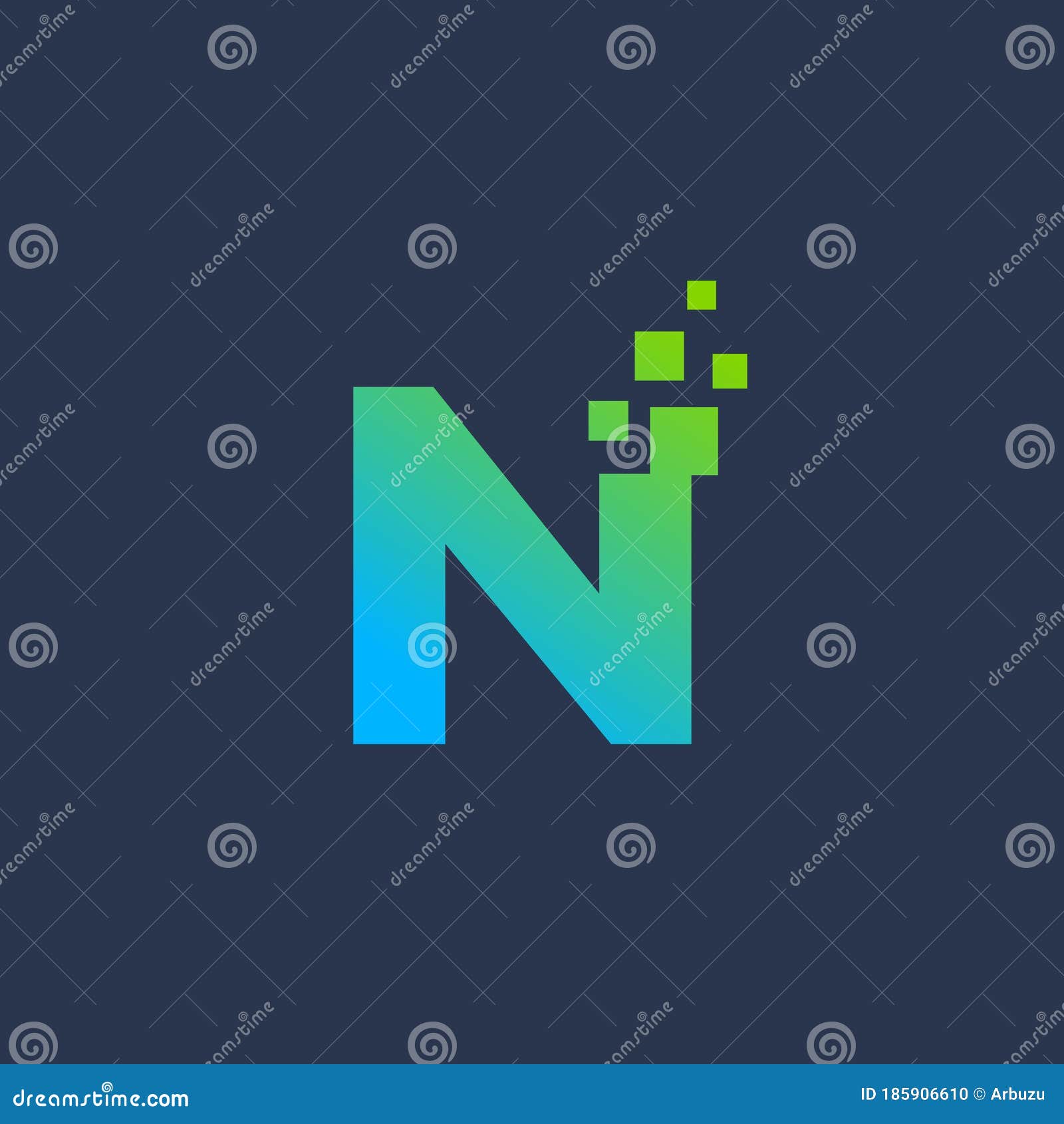 Letter N Digital Logo Icon Design Template Elements Stock Vector ...