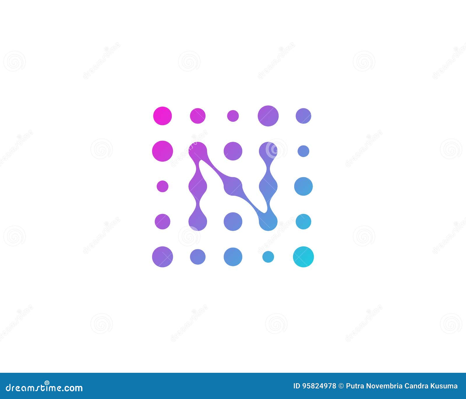 Letter N Dot Icon Logo Design Element Stock Vector - Illustration of ...