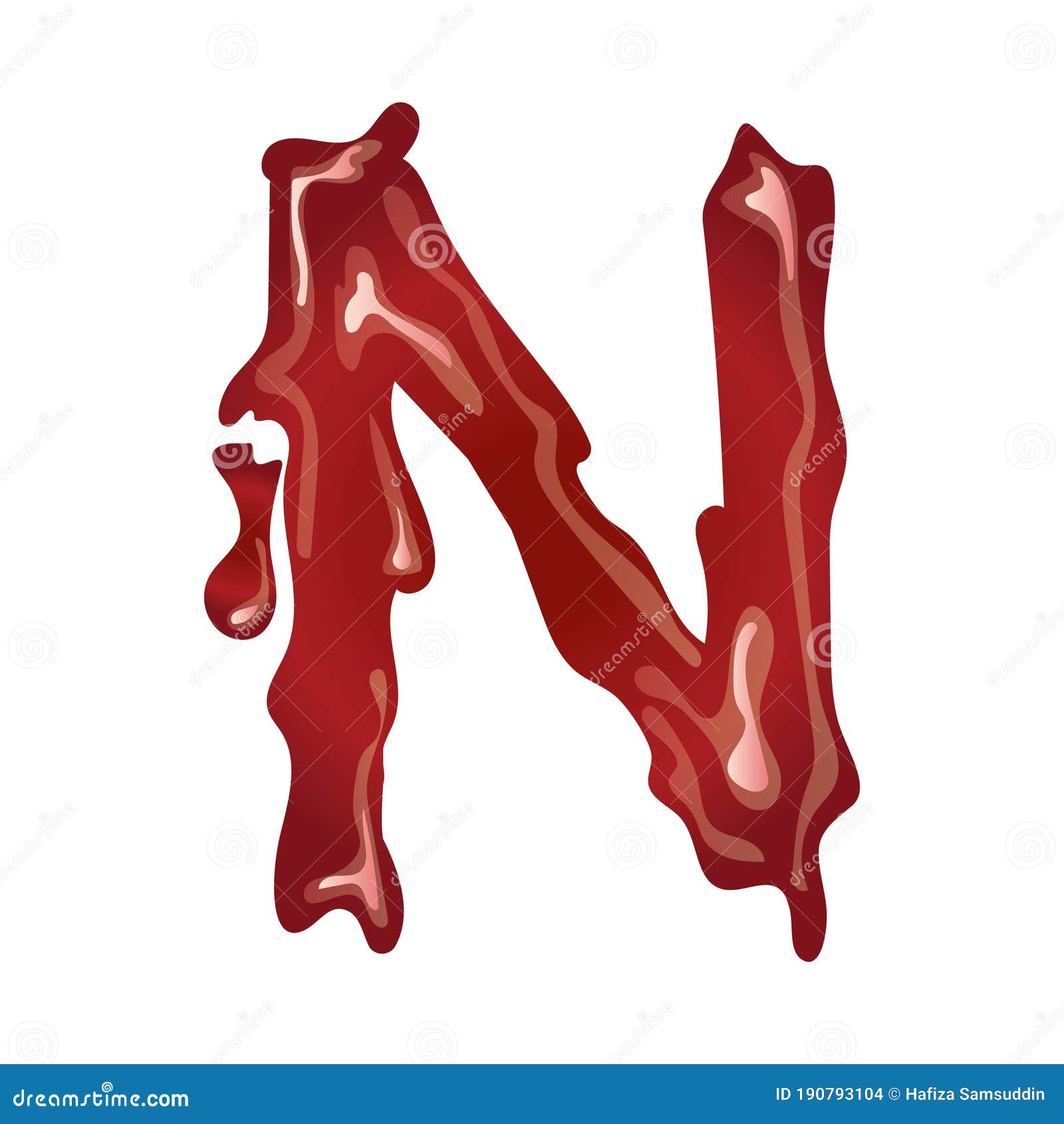 Letter N with Dripping Blood. Vector Illustration Decorative Design ...