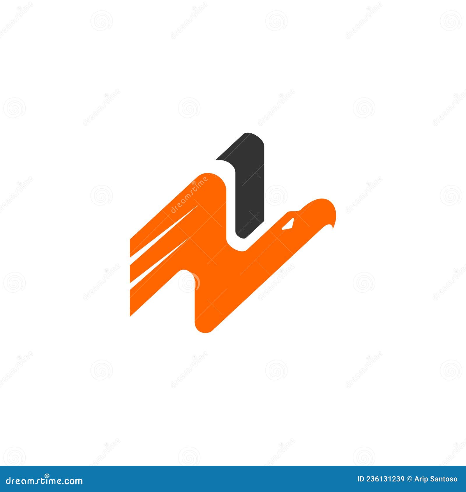 Letter N Eagle Head Icon Illustration Template Stock Vector ...