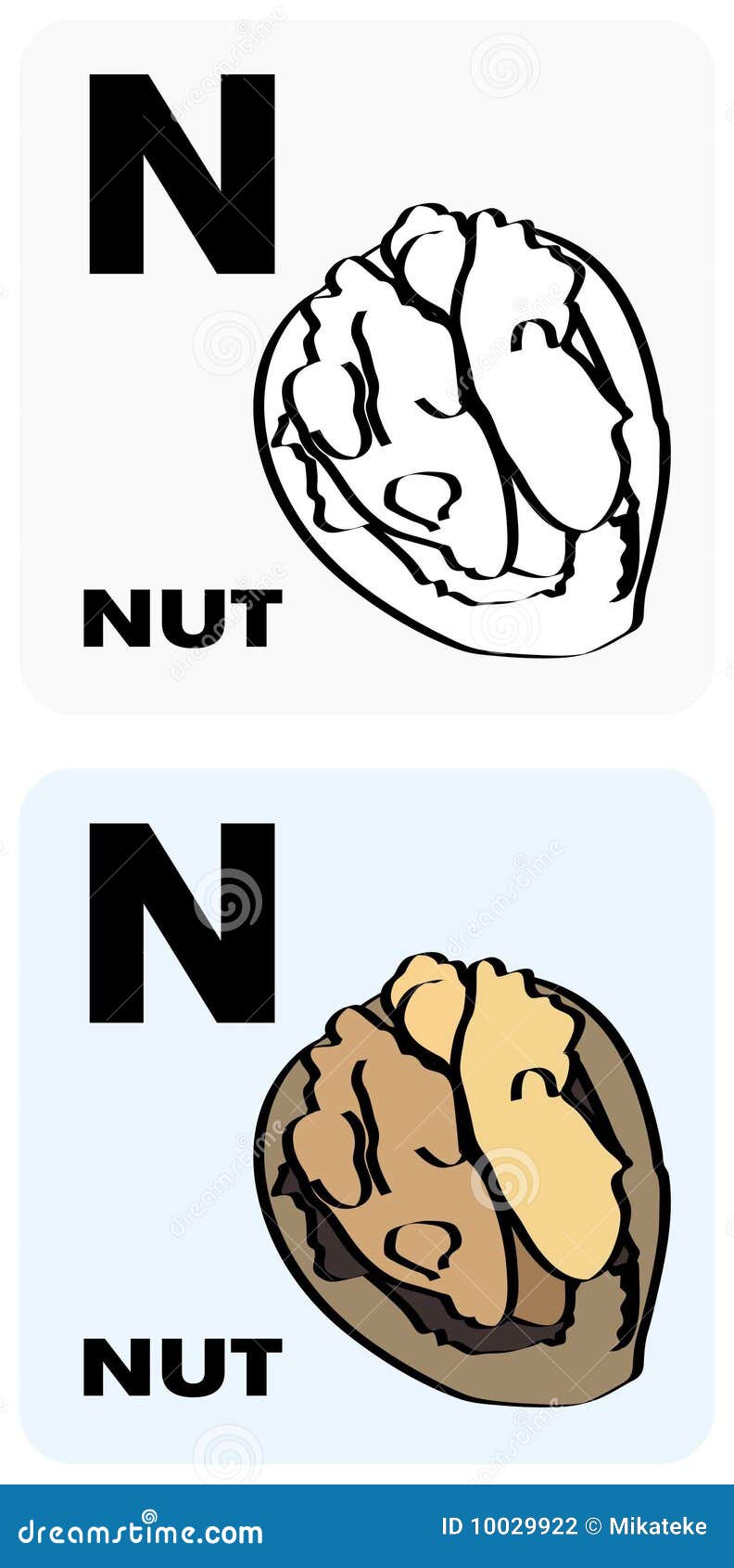 Letter N flashcards stock vector. Illustration of background - 10029922