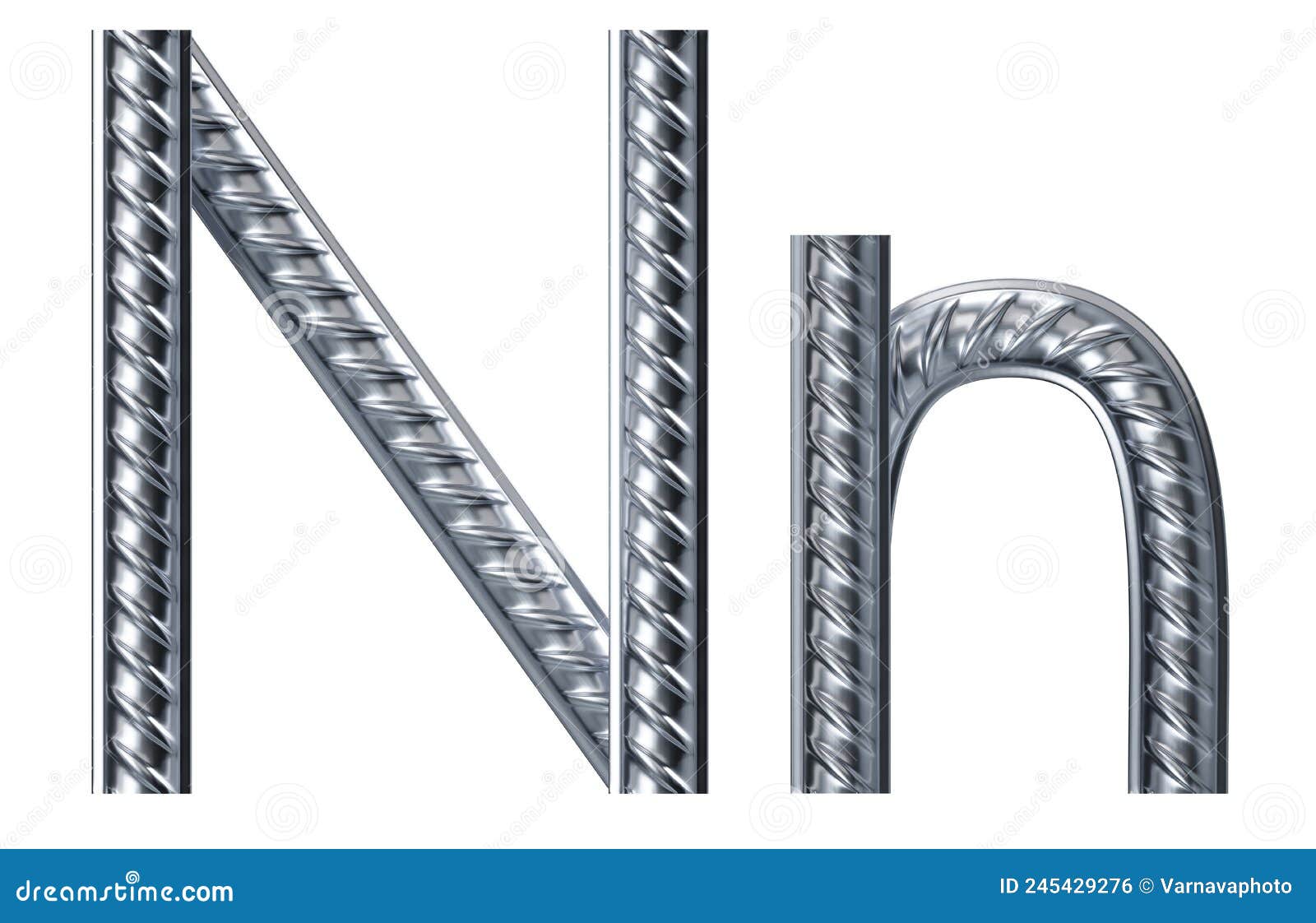 Letter N. Font from Construction Rebar Stock Illustration ...