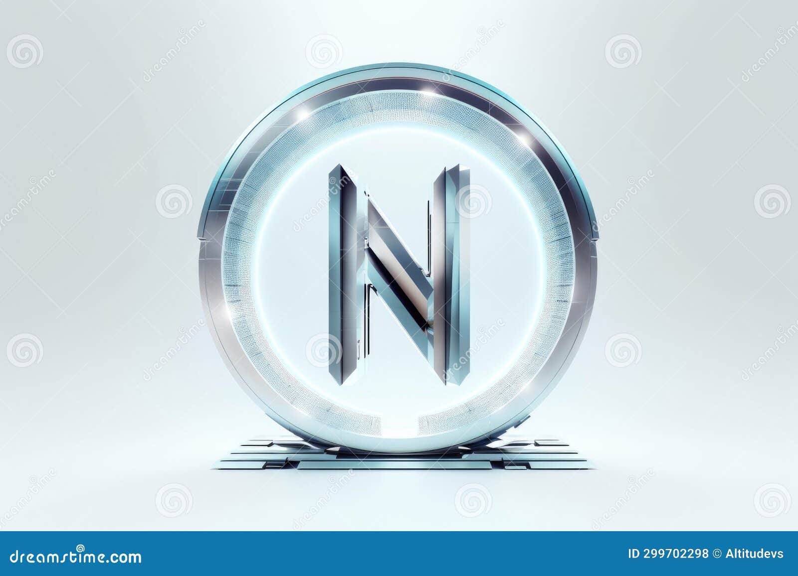 Letter N, Futuristic Style, on White Background Stock Photo - Image of ...