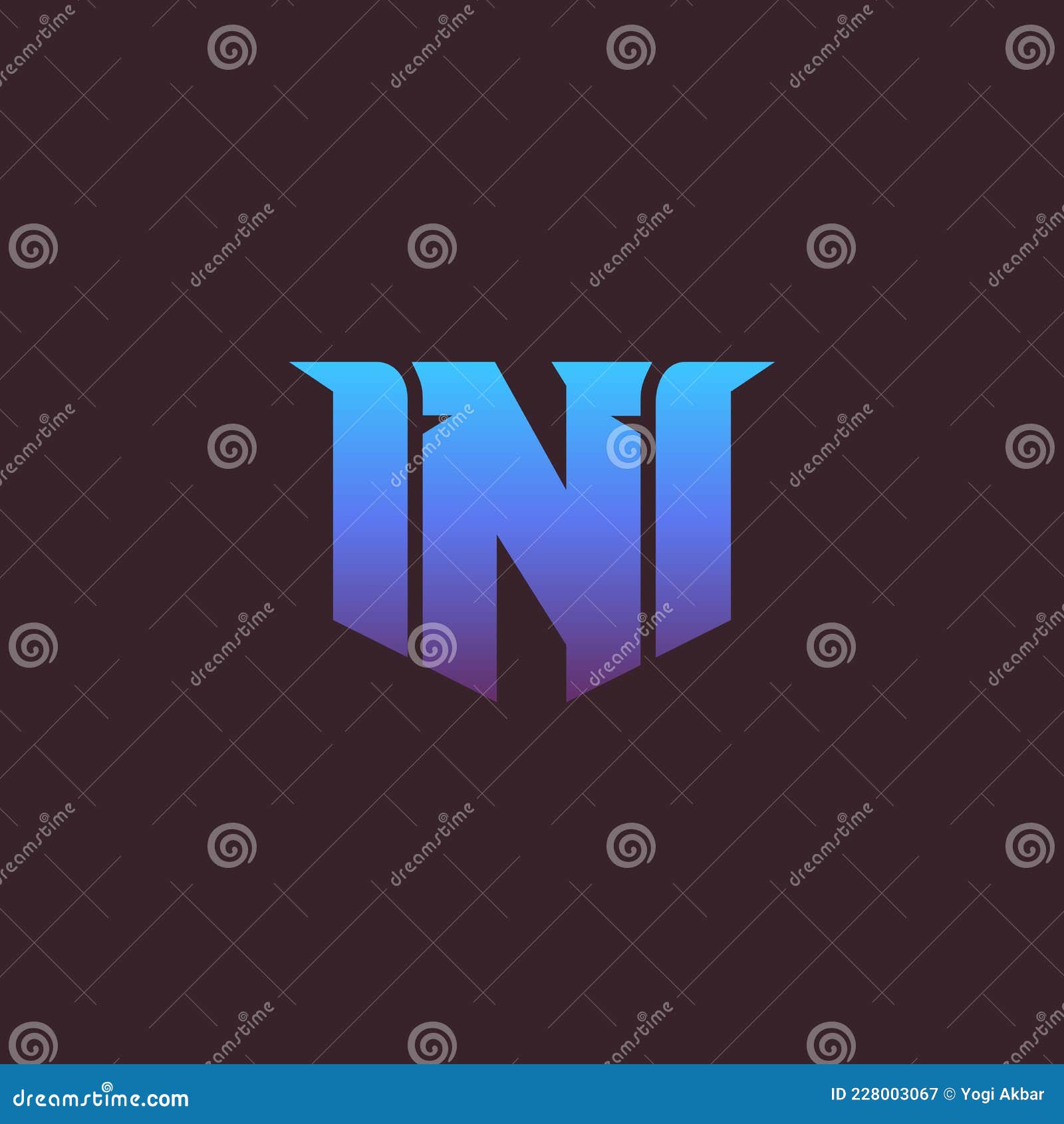 Letter N Game Logo on Dark Background. E-sport Letter Logo Design ...