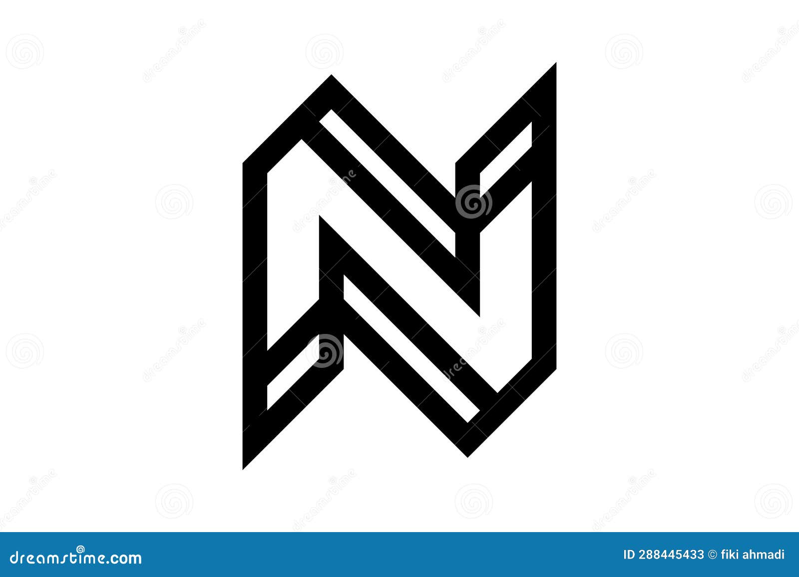 Letter N Geometric Logo Illustration Design Stock Illustration ...