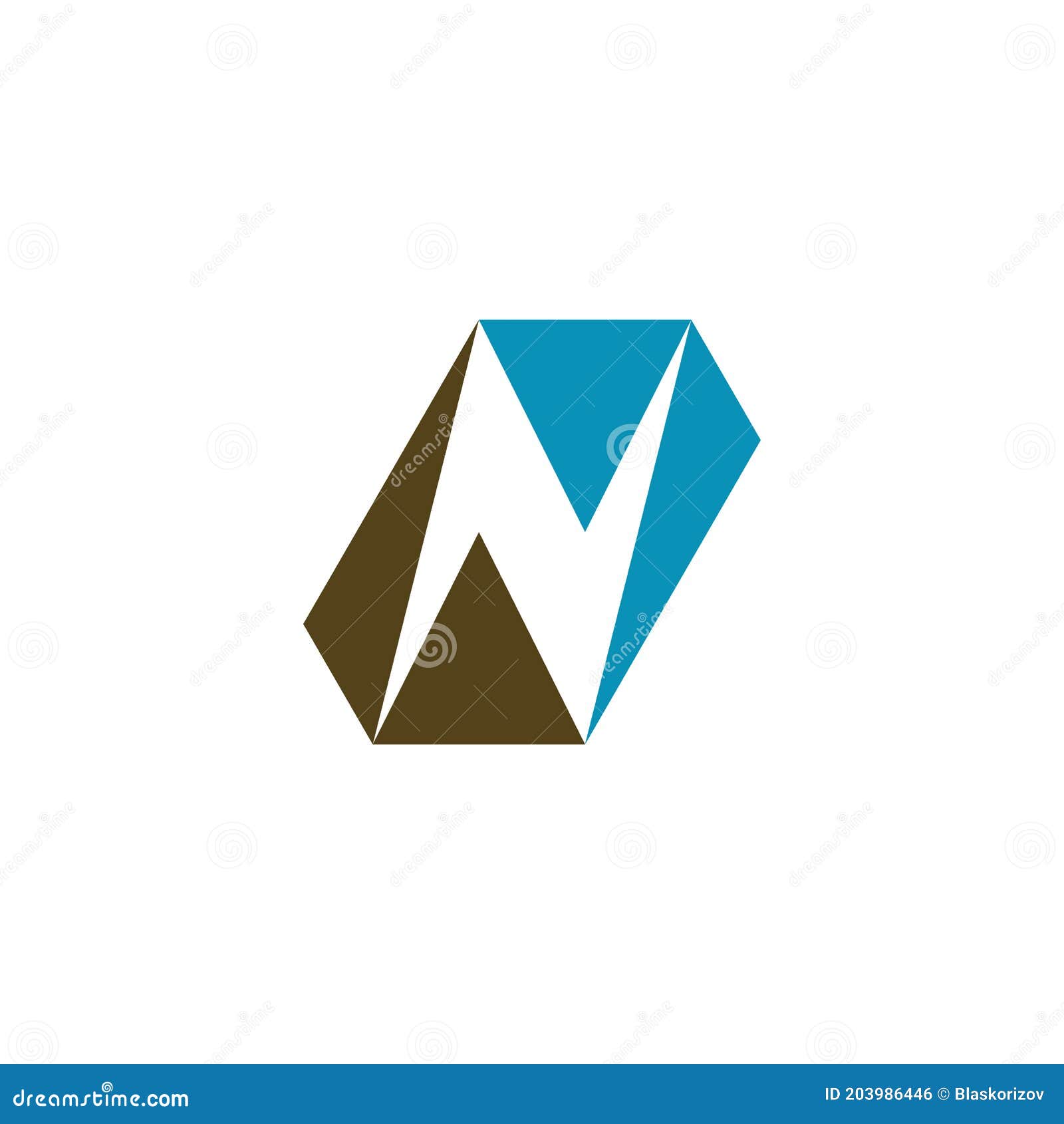 Letter N Geometric Vector Symbol Logo Sign Element Stock Vector ...