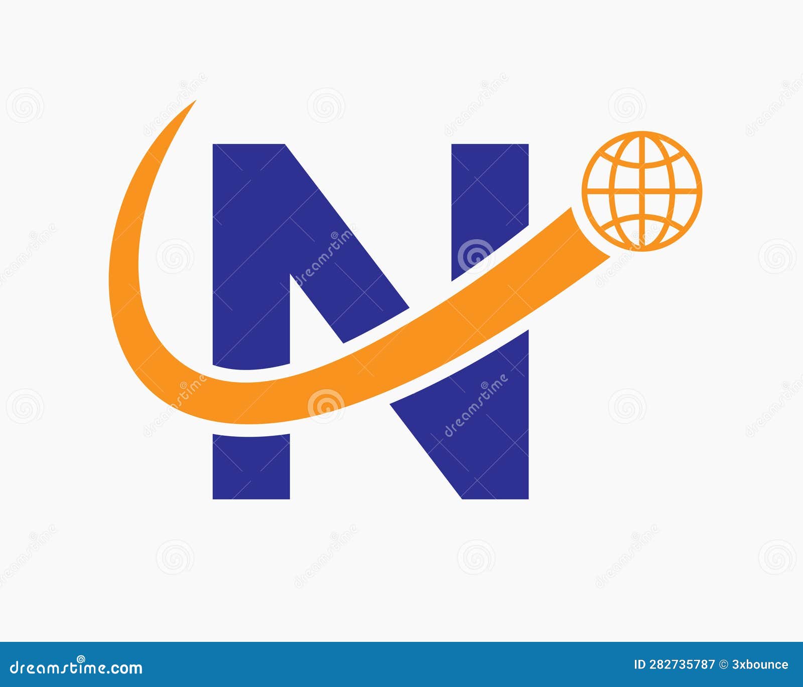 Letter N Global Logo Design. World Logotype Symbol Vector Template ...
