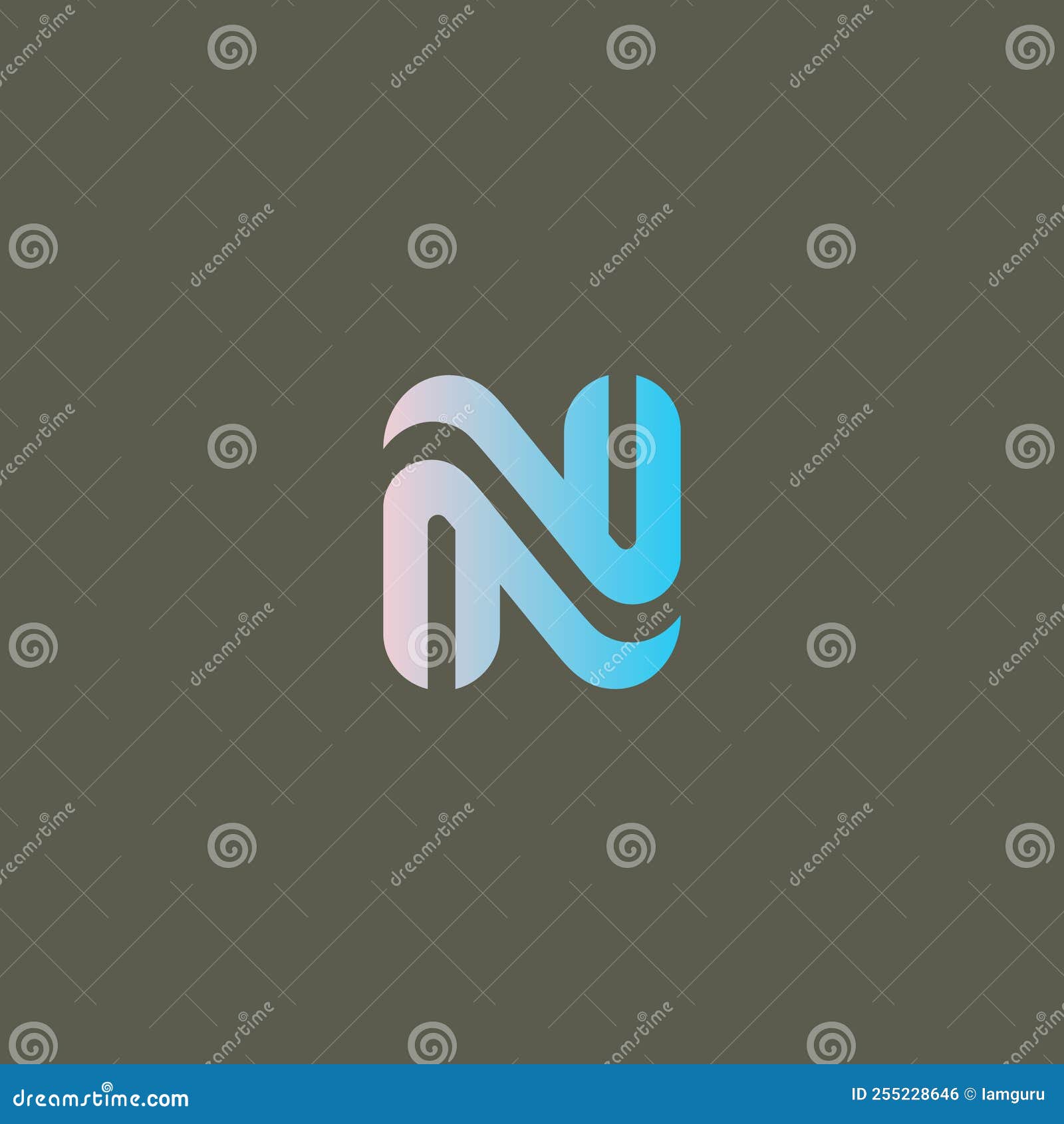 Letter N from Gradient Stripes Logo Design. Creative Minimalist Flat ...