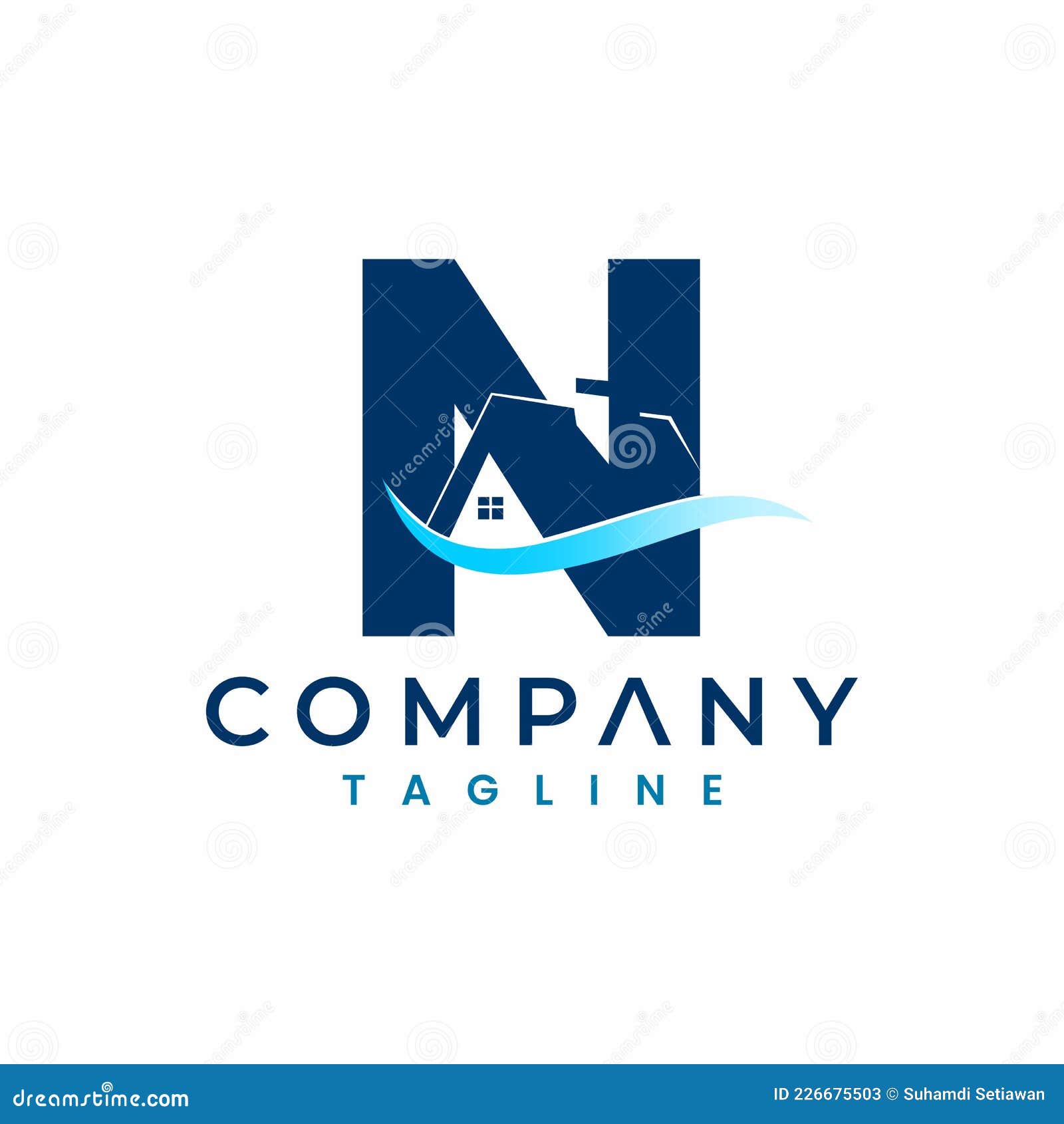 Letter N House Logo , Initial Home Logo Stock Vector - Illustration of ...