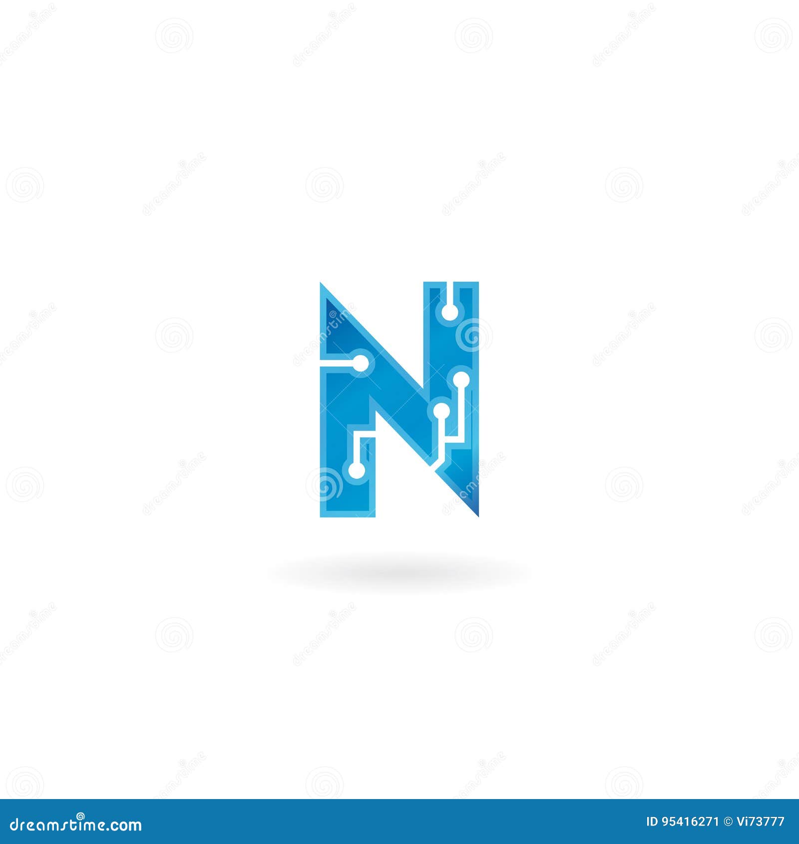 Letter N Icon. Technology Smart Logo, Computer and Data Related ...