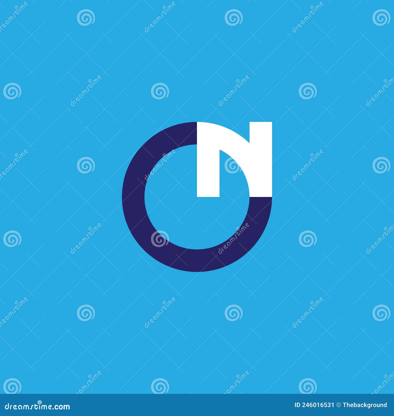 On. Letter N is Inscribed in the Letter O. Monogram or Logotype. O and ...