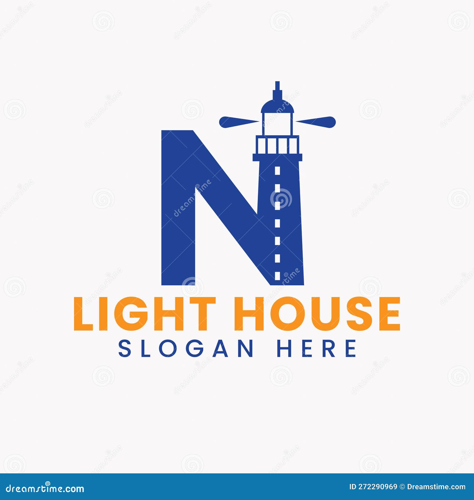 Letter N Light House Logo Vector Concept. Light House Logotype Stock ...