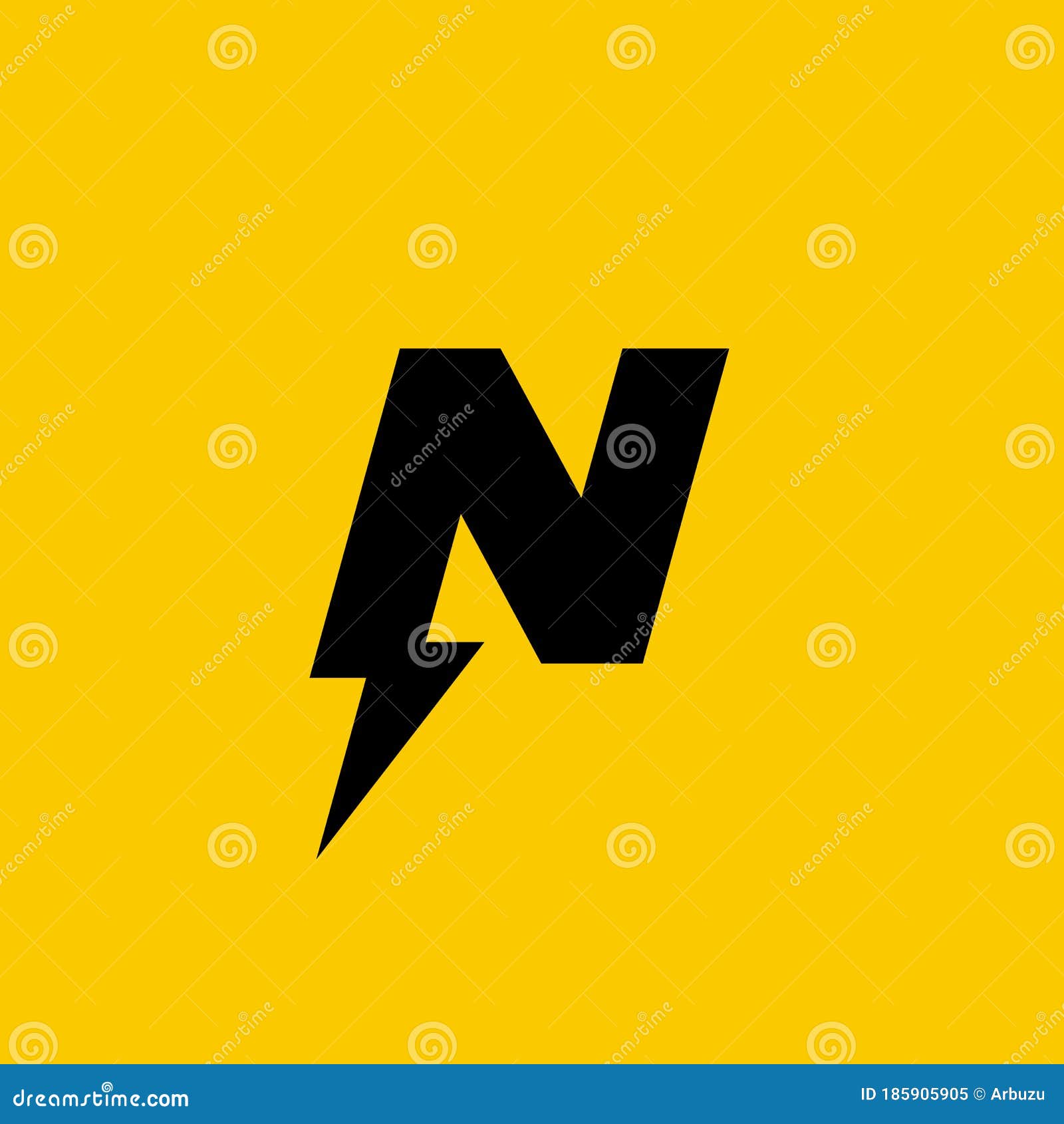 Letter N Lightning Logo Icon Design Template Elements Stock Vector ...
