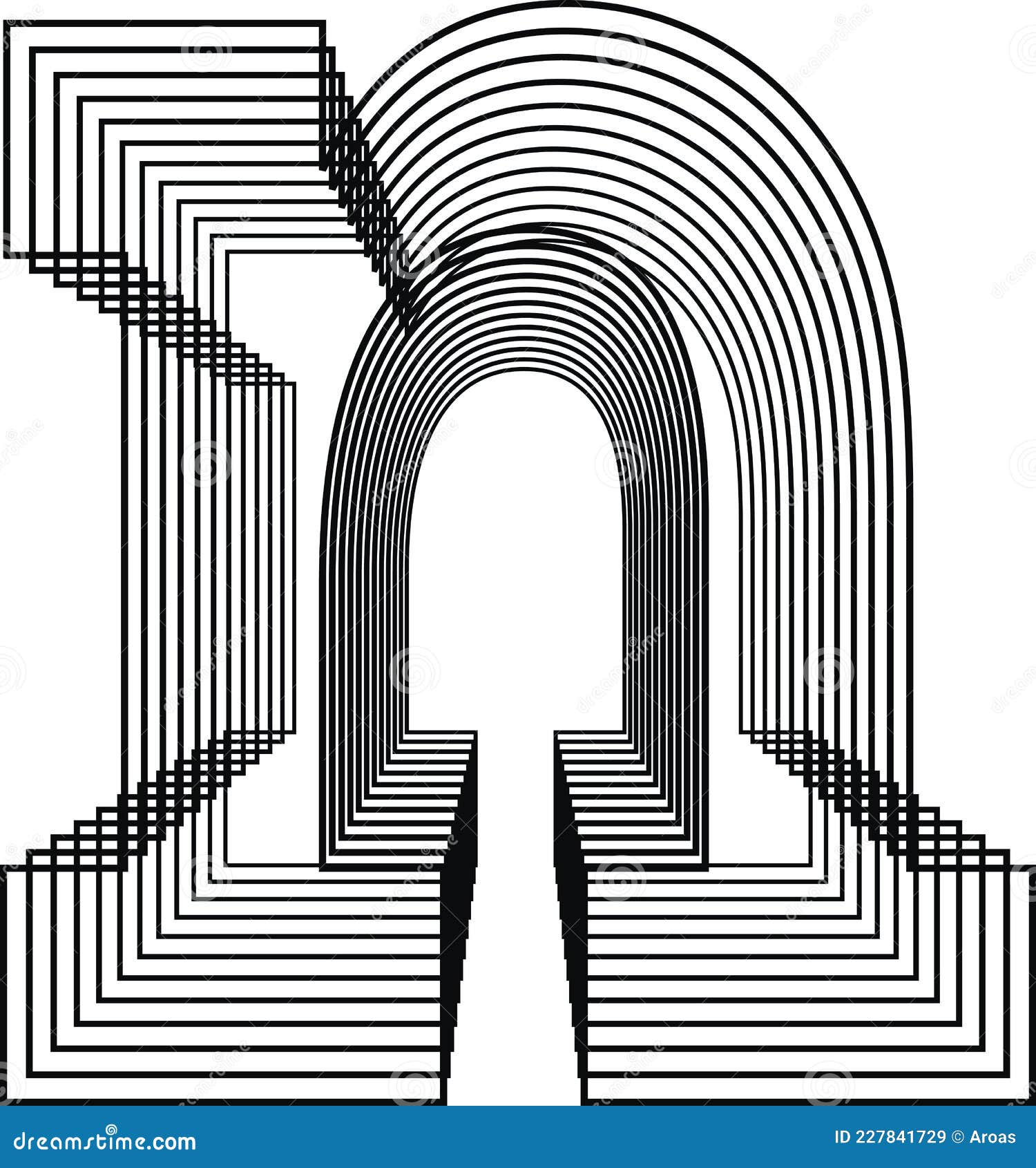 Letter N Line Logo Icon Design Stock Vector - Illustration of labyrinth ...