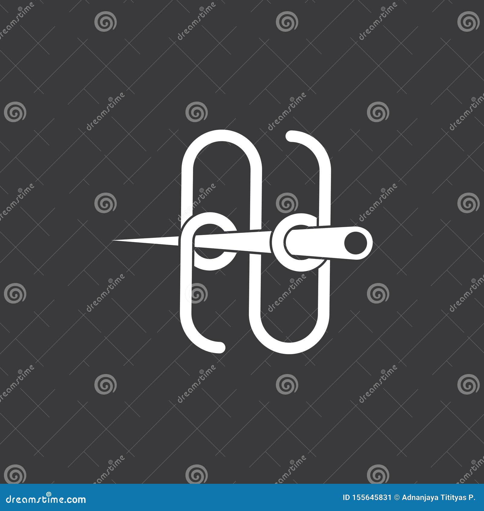 Letter N Linked Thread Needle Symbol Logo Vector Stock Vector ...