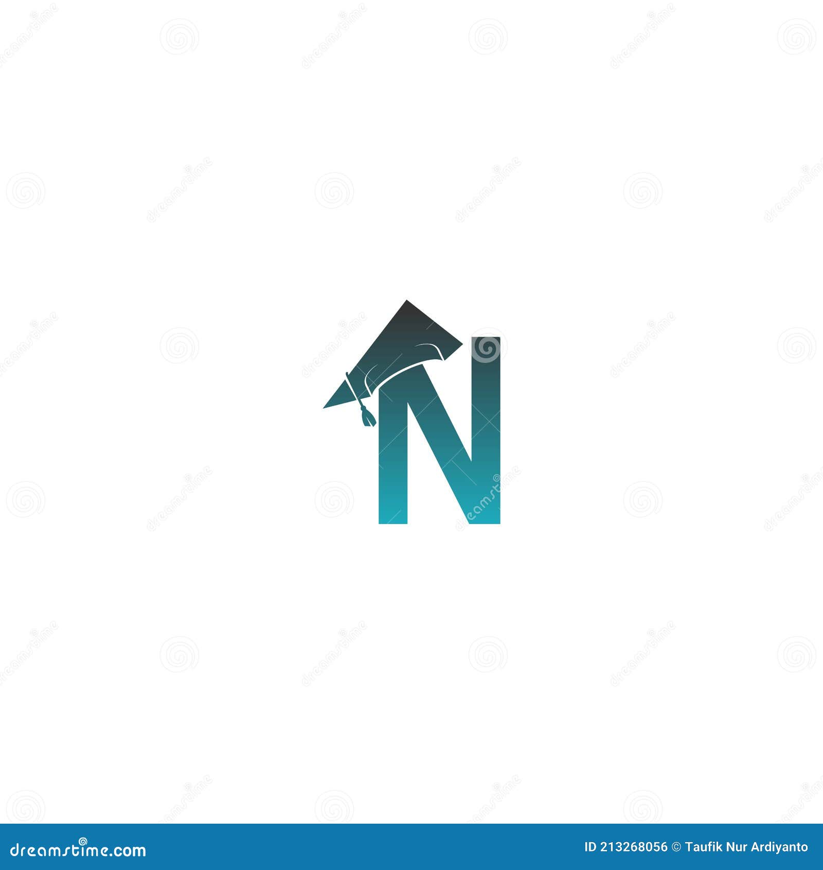 Letter N Logo Icon with Graduation Hat Design Vector Stock Vector ...