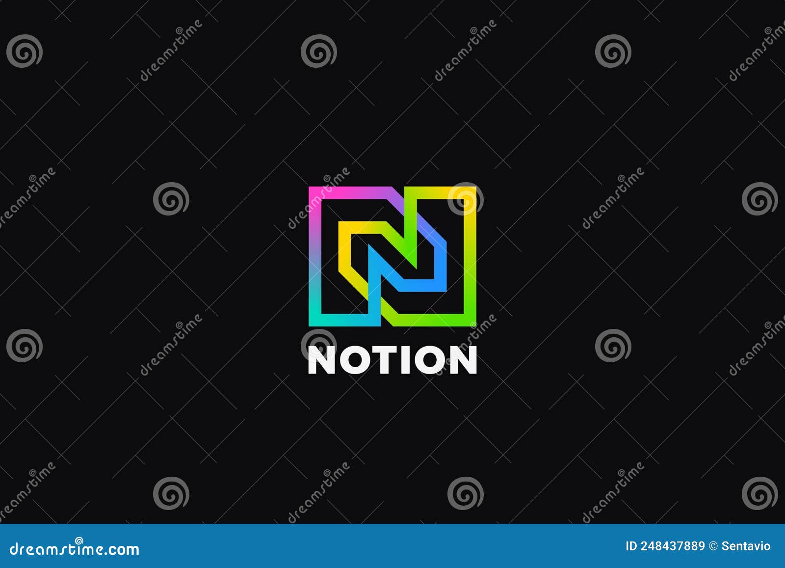 Letter N Logo Monogram Design Colorful Media Style Stock Vector ...