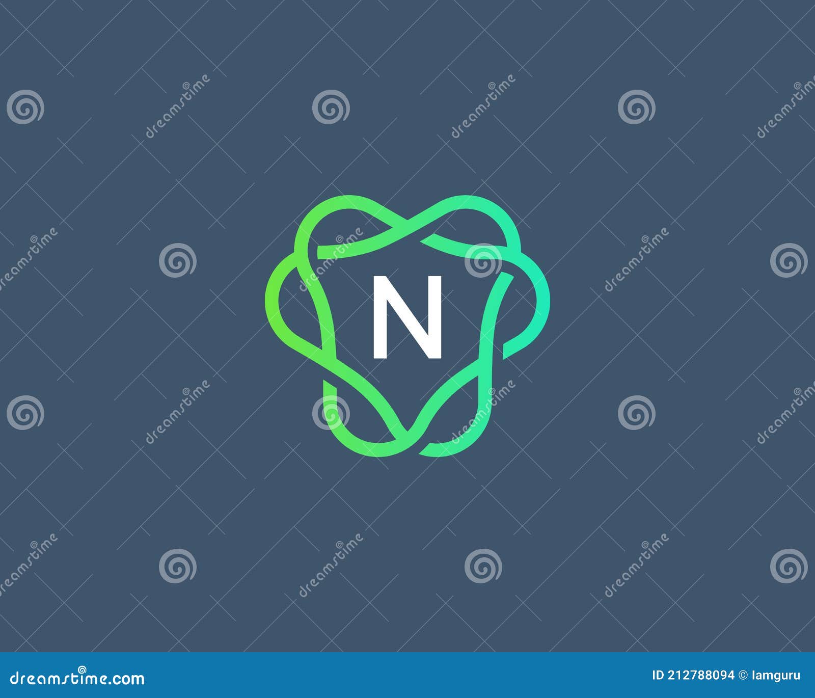 Letter N Logo Monogram, Minimal Style Identity Initial Logo. Colorful ...