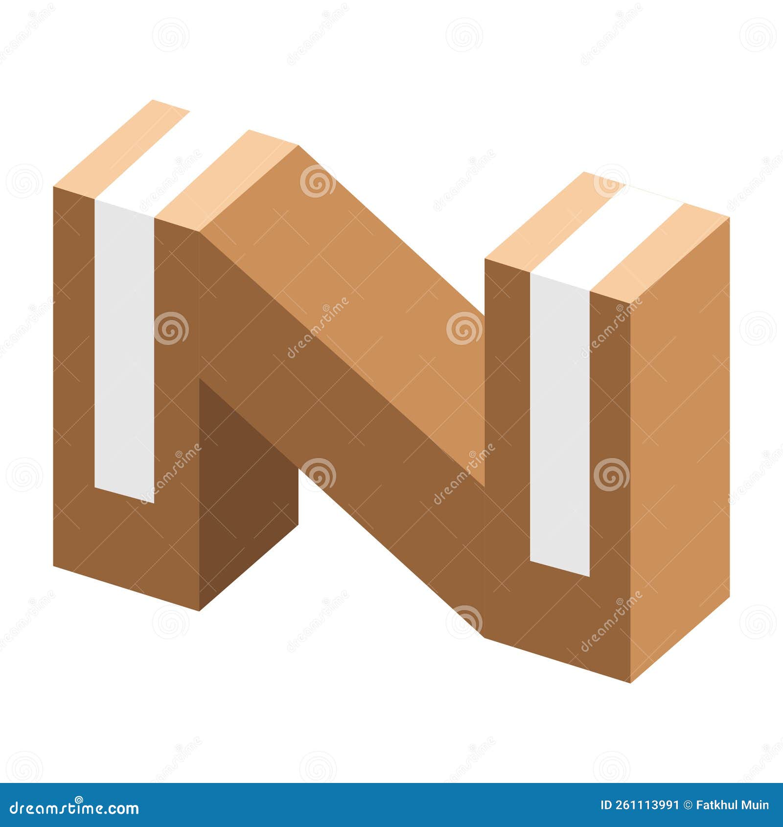 Letter N Logo Shaped Like a Cardboard Box Stock Vector - Illustration ...