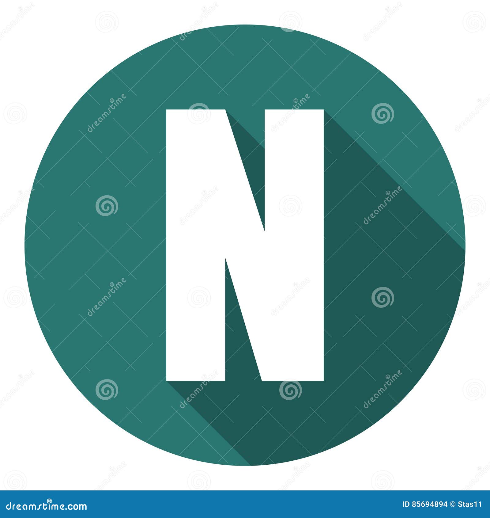 Letter N with a Long Shadow. Vector Illustration EPS10 Stock Vector ...