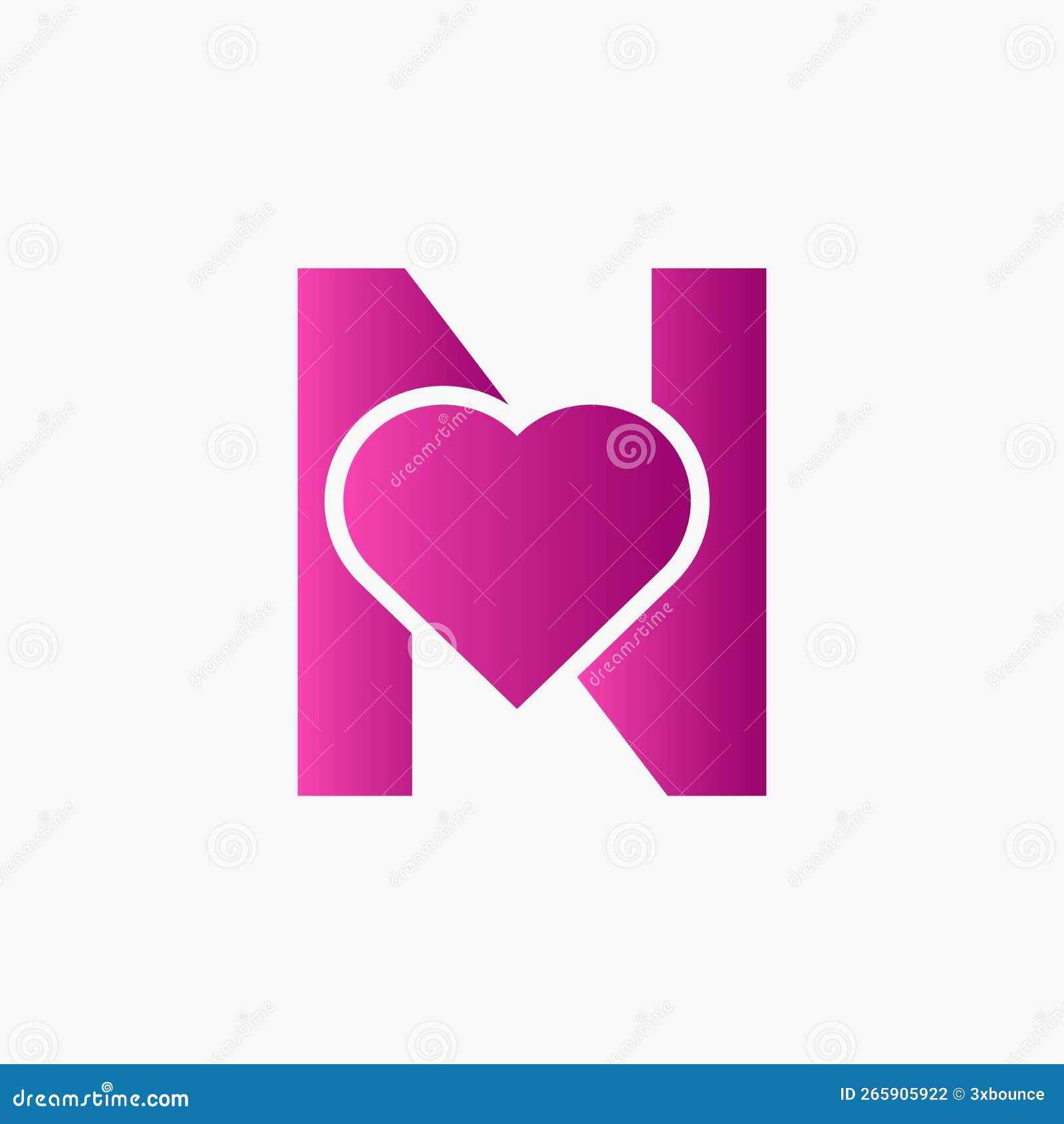 Letter N Love Symbol and Heart Icon Concept Vector Template Stock ...