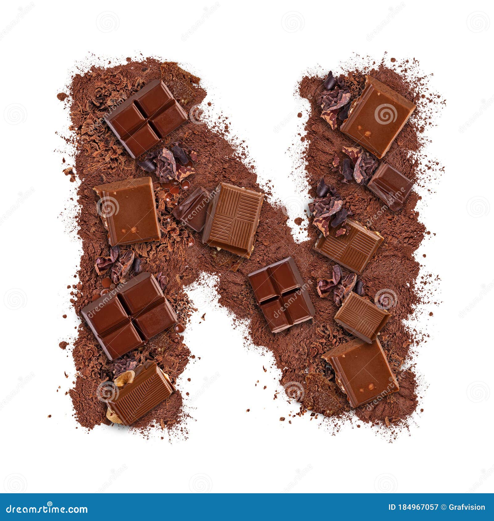Letter N Made of Chocolate Bar Stock Image - Image of choco, background ...