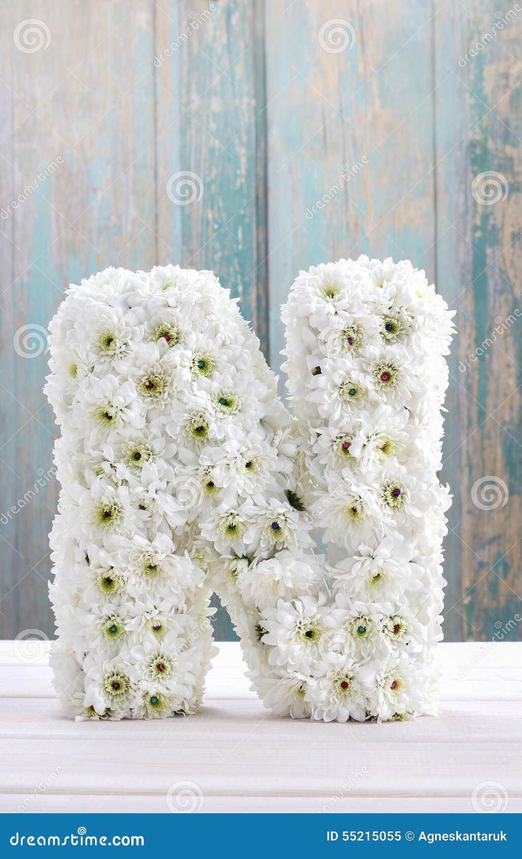 Letter N made of flowers stock image. Image of flower - 55215055