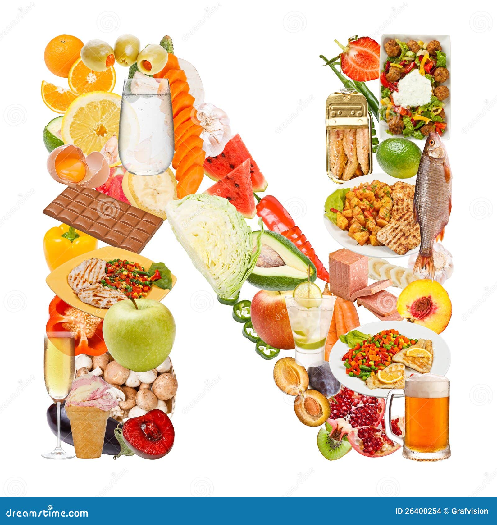 Letter N made of food stock photo. Image of collage, background - 26400254