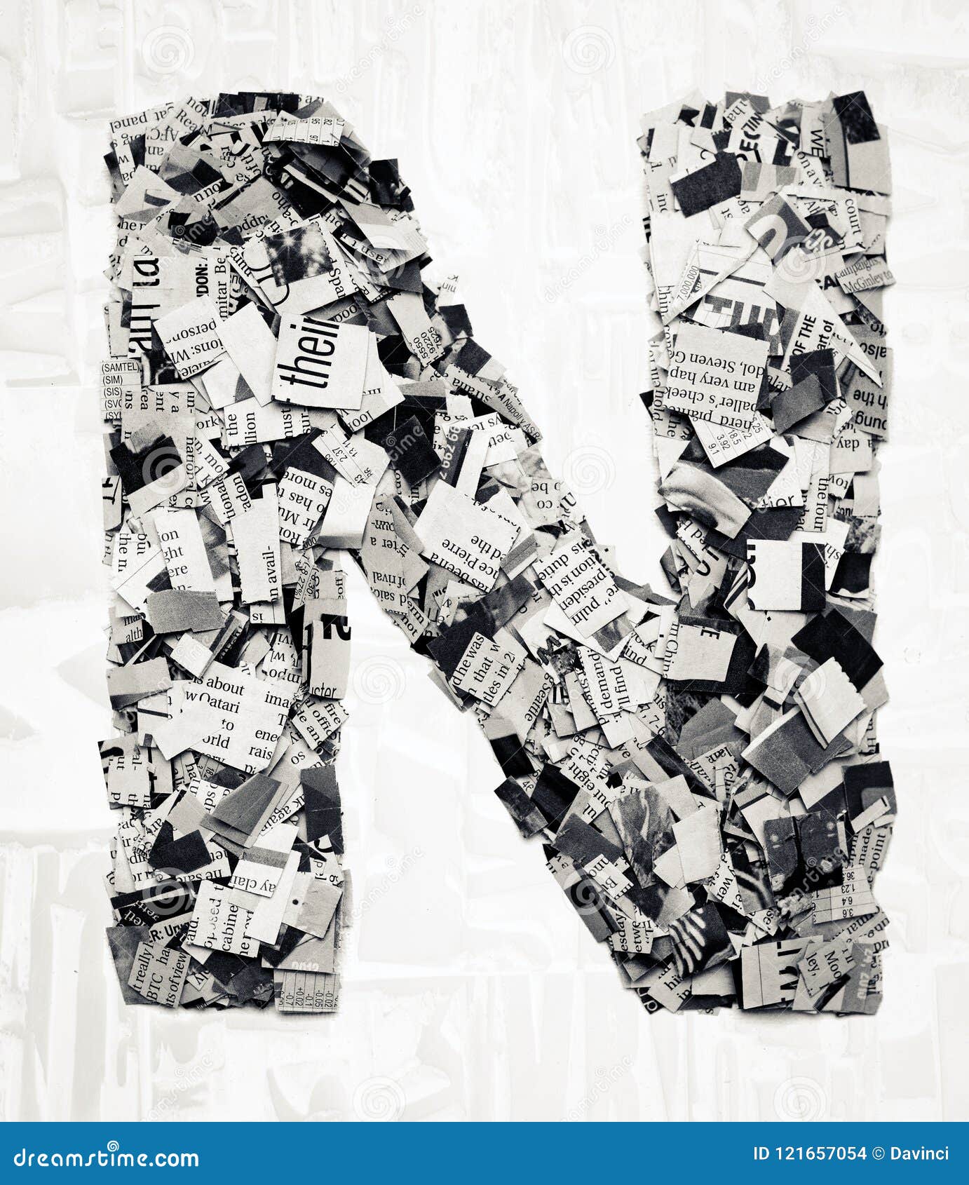The Letter N Made from Newspaper Stock Photo - Image of magazine ...