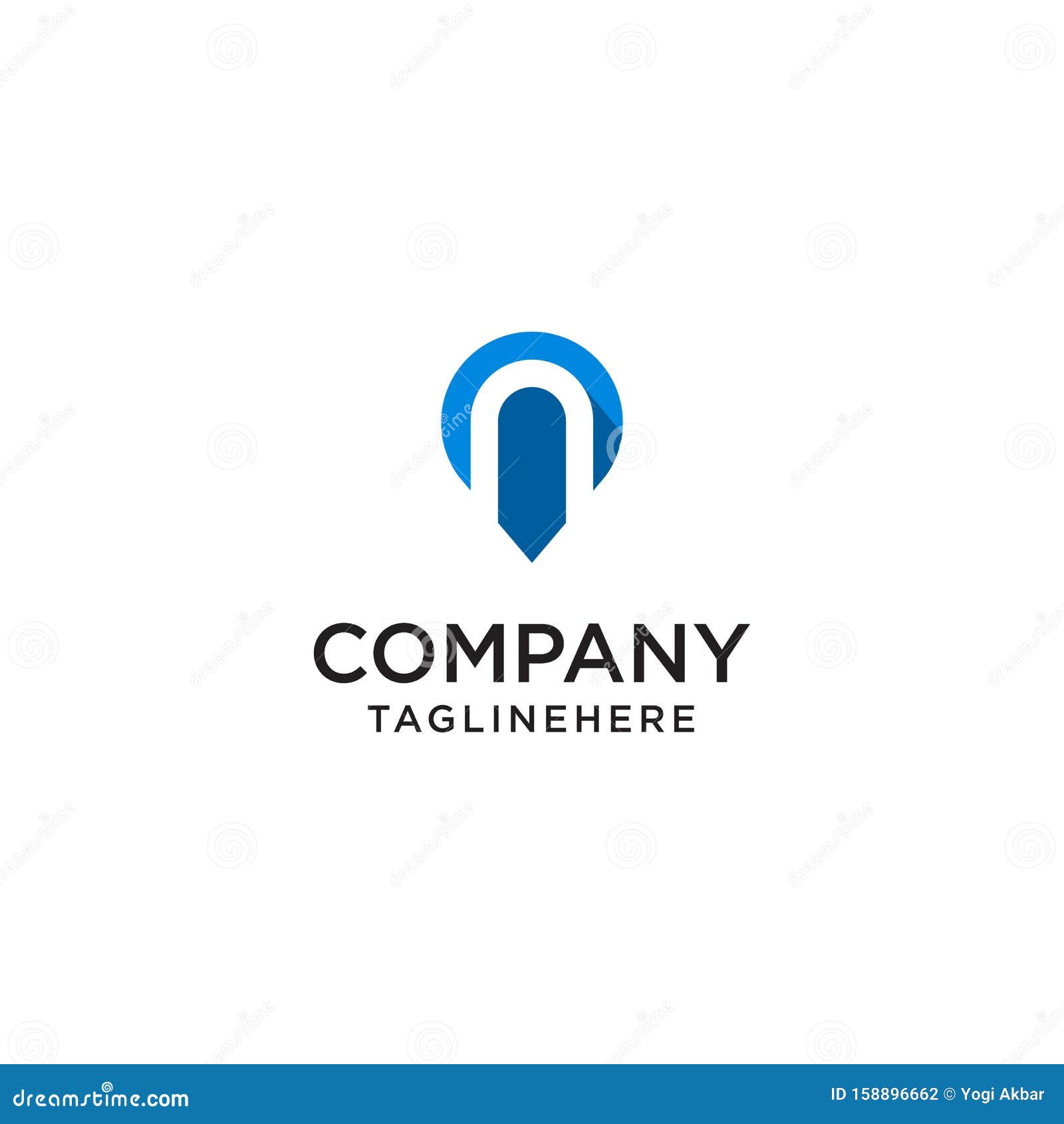 Letter N with Map Pointer Logo Design Concept Template Stock Vector ...