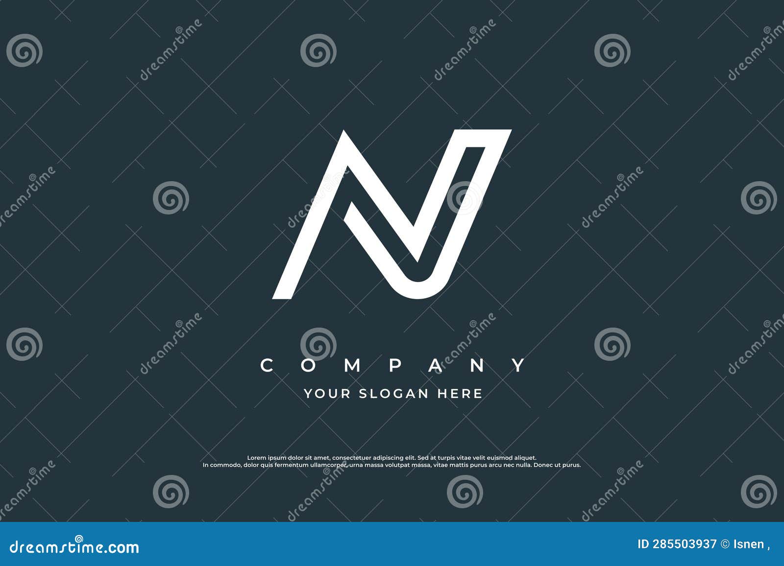 Letter N Minimal Logo Design Vector Stock Vector - Illustration of line ...