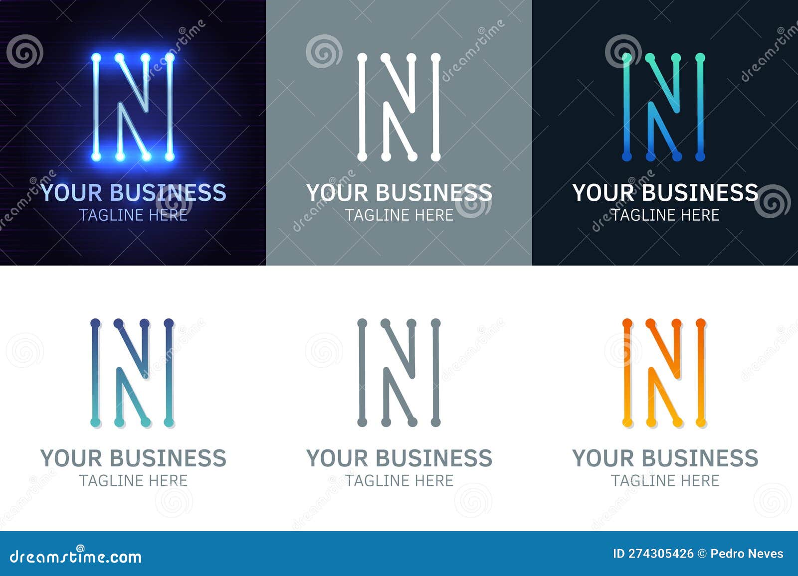 Letter N Minimal Logo Icon Design. Vector Template Graphic Elements ...