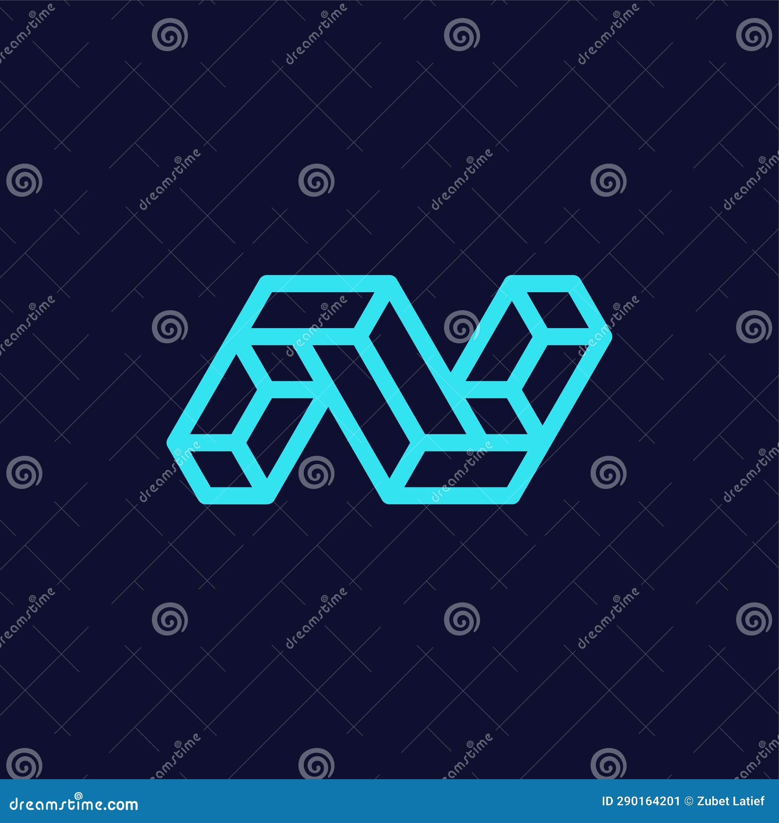 Letter N Monogram Line Modern Creative Logo Stock Vector - Illustration ...