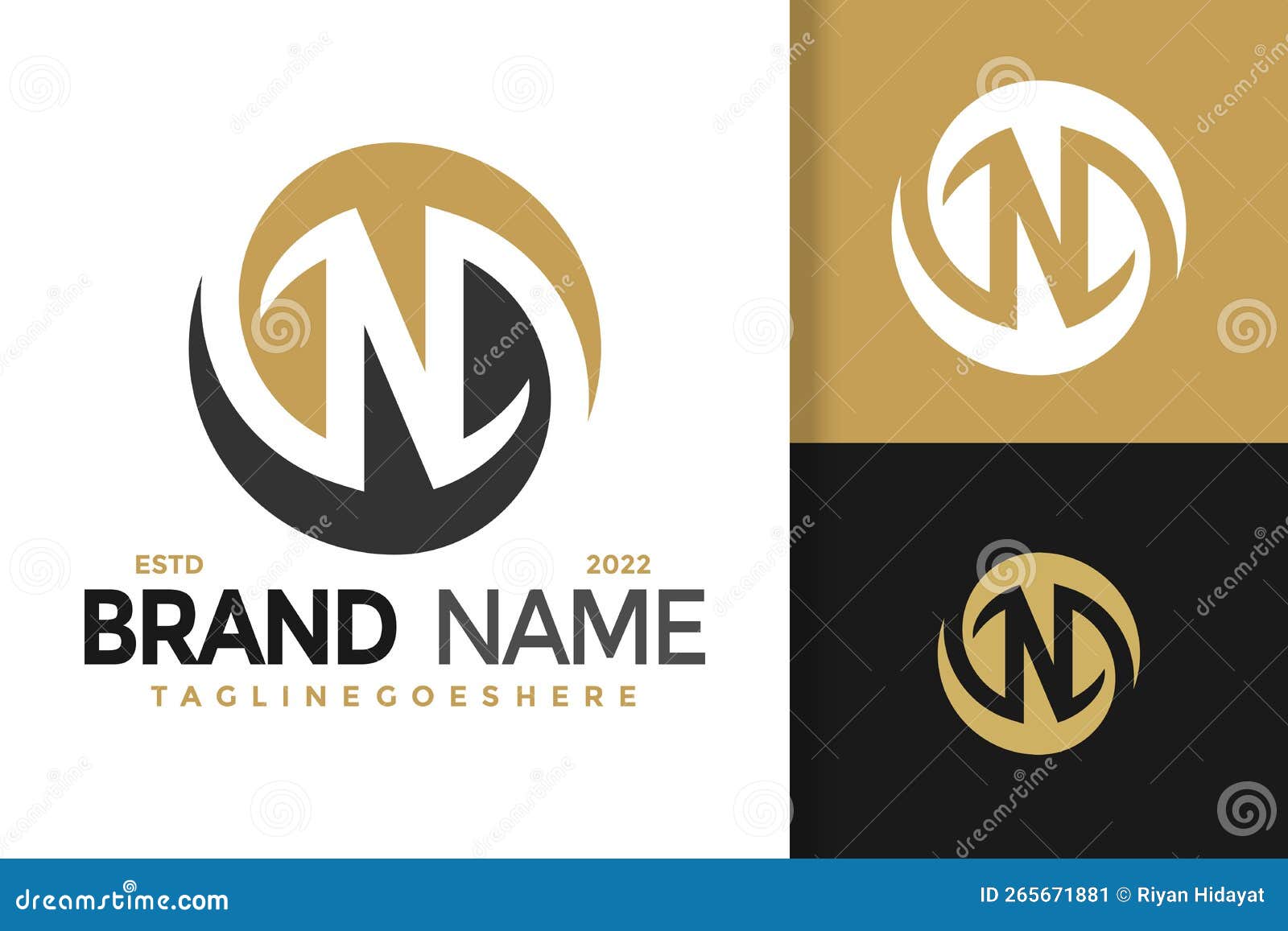 Letter N Monogram Logo Design Element Stock Vector Illustration ...