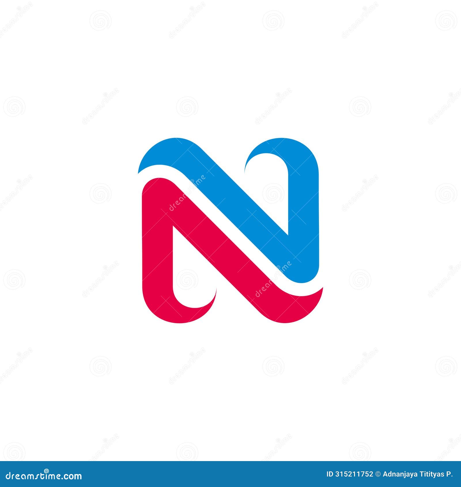 Letter N Opposite Arrow Curves Logo Vector Stock Vector - Illustration ...