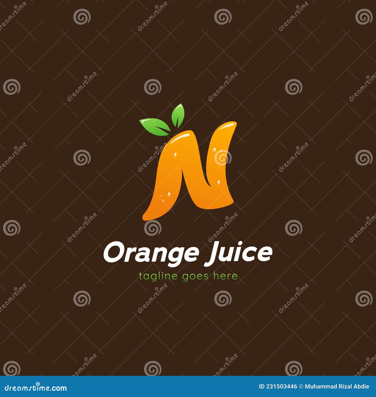 Letter N Orange Juice Drink Logo Icon Template Stock Vector ...