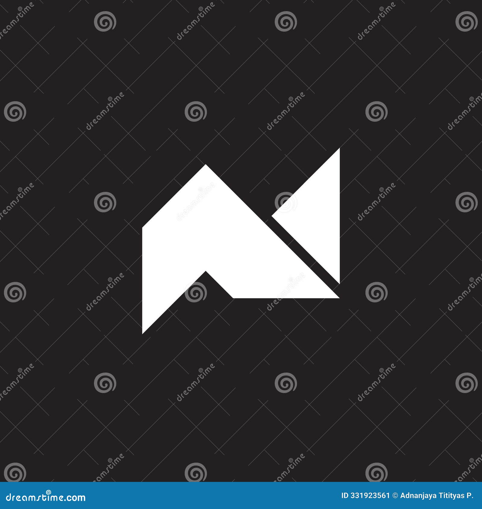 Letter N Origami Paper Fold Triangles Logo Vector Stock Vector ...