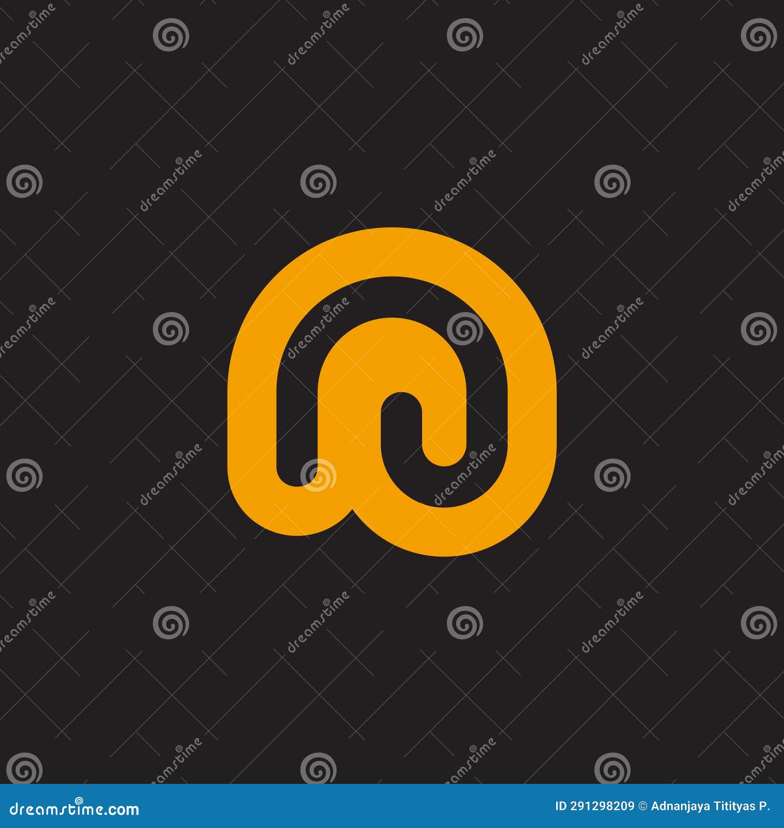 Letter N Outline Simple Curves Logo Vector Stock Vector - Illustration ...