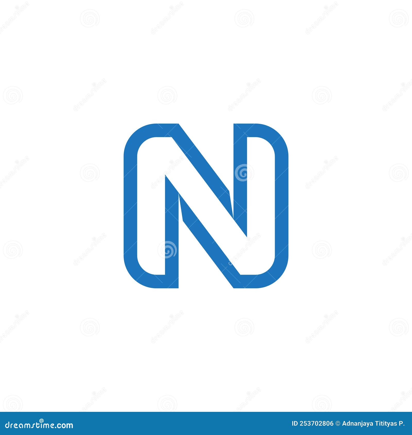 Letter N Outline Simple Geometric Motion Logo Vector Stock Vector ...
