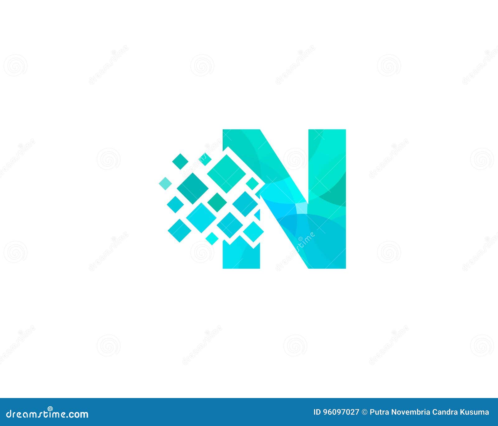Letter N Pixel Icon Logo Design Element Stock Vector - Illustration of ...