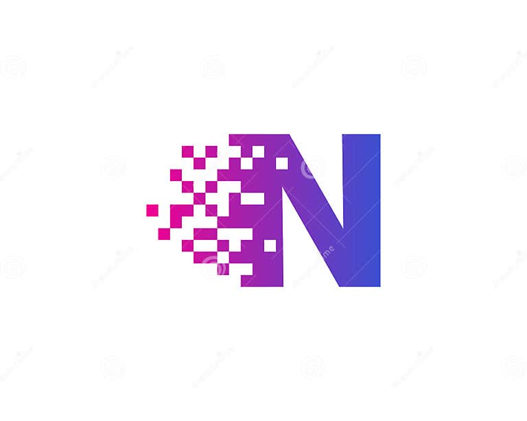 Letter N Pixel Icon Logo Design Element Stock Vector - Illustration of ...