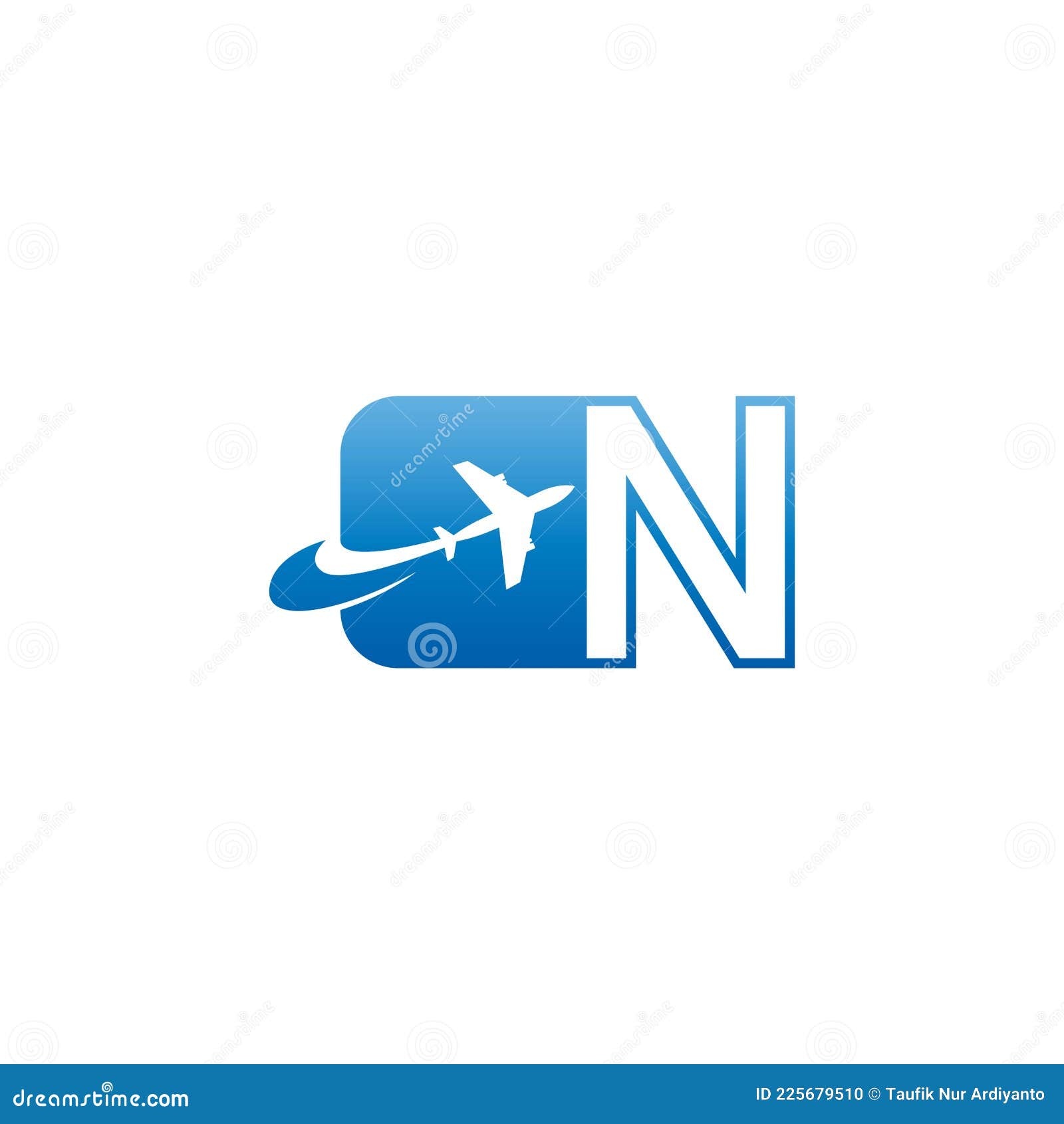 Letter N with Plane Logo Icon Design Vector Stock Vector - Illustration ...