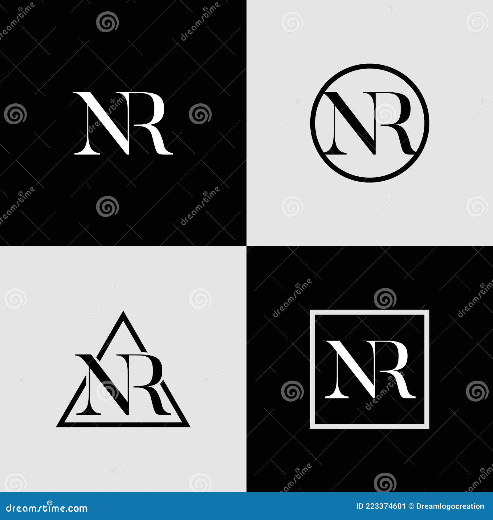 Letter N And R Logo Design Cartoon Vector | CartoonDealer.com #223374601