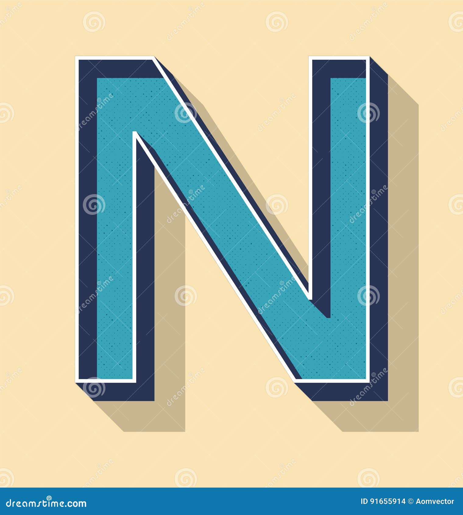 Letter N Retro Vector Text Style, Fonts Concept Stock Vector ...
