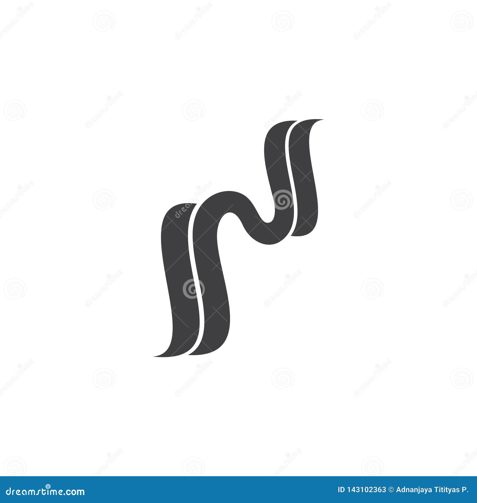 Letter N Ribbon Shape Logo Vector Stock Vector - Illustration of flat ...