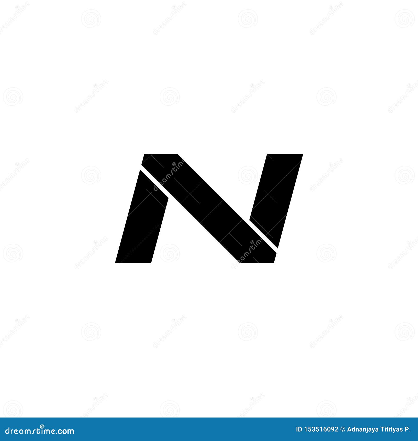 Letter N Simple Geometric Line Logo Vector Stock Vector - Illustration ...