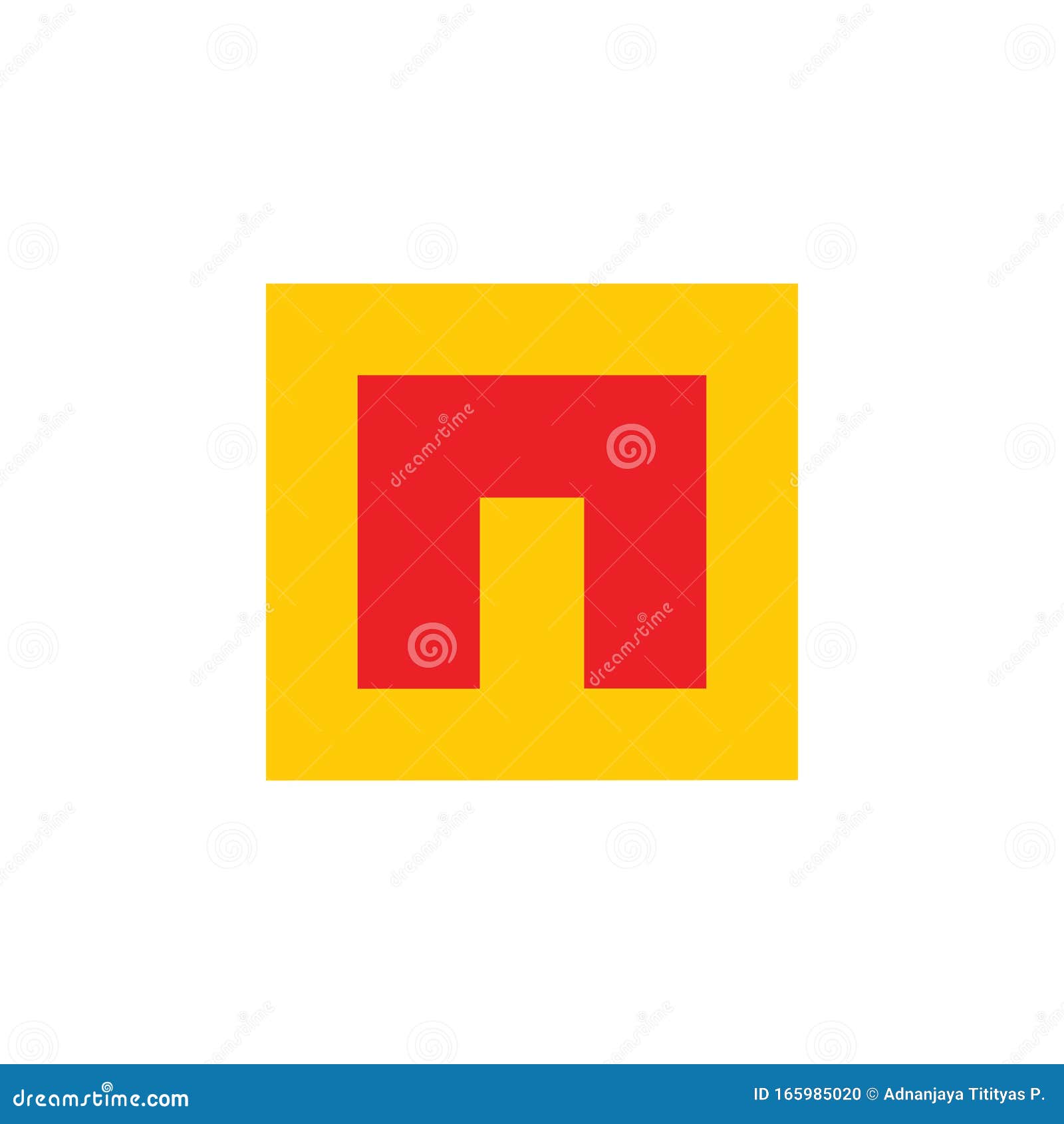 Letter N Simple Geometric Square Logo Stock Vector - Illustration of ...