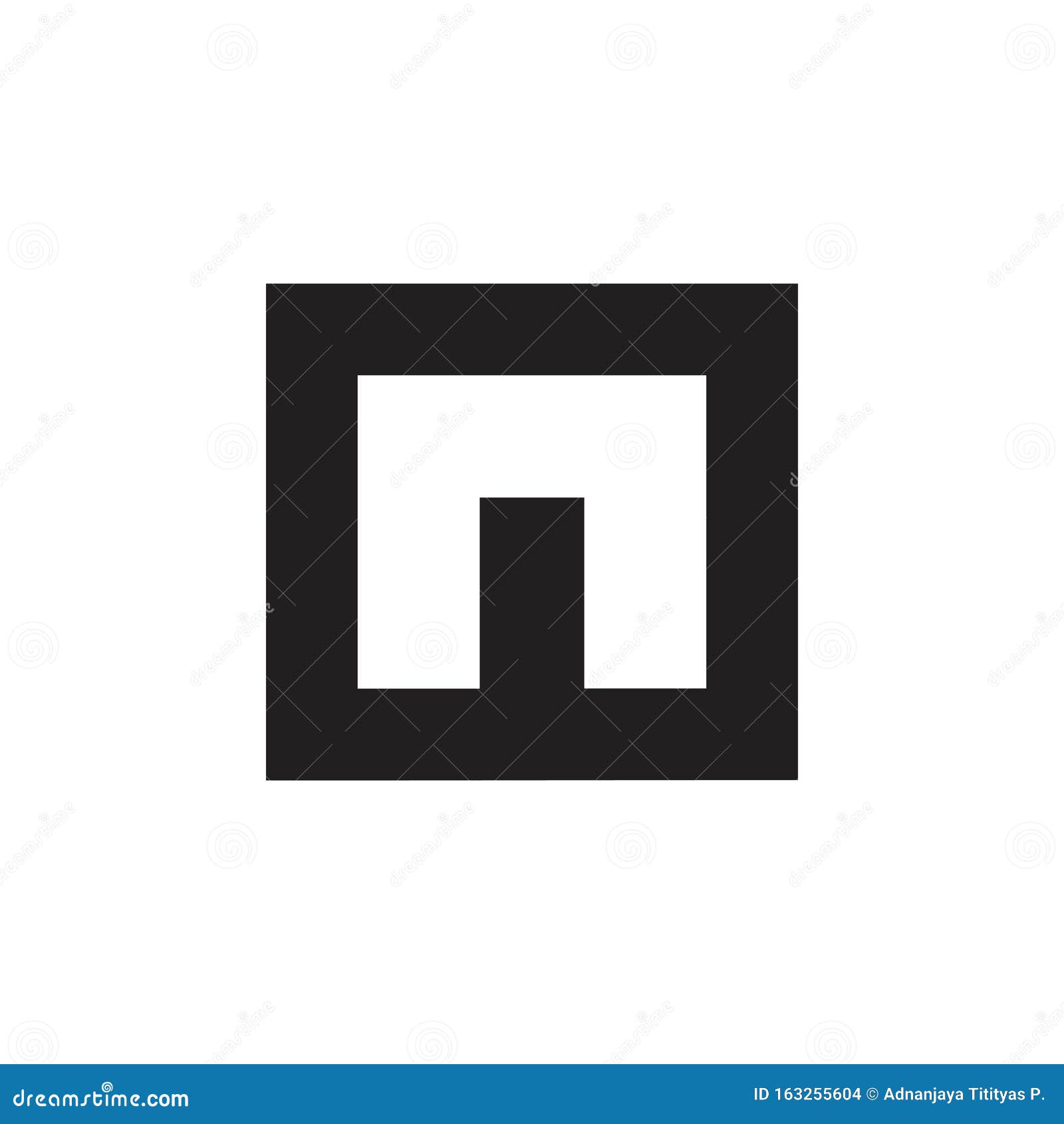 Letter N Simple Square Logo Vector Stock Vector - Illustration of ...