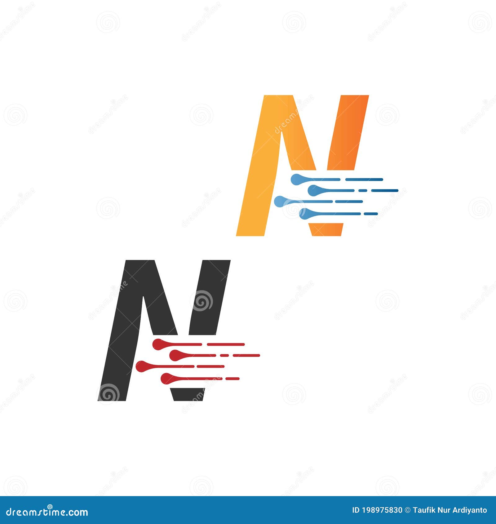 Letter N Simple Tech Logo with Circuit Lines Style Icon Stock Vector ...