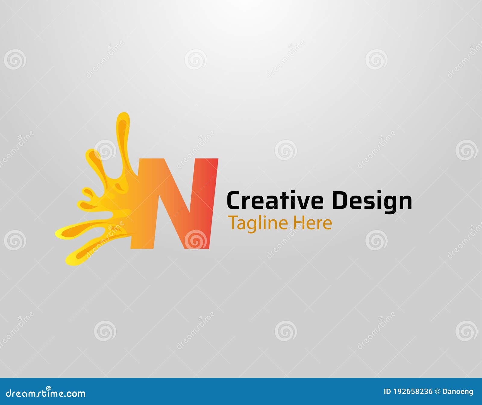 Letter N Splash Logo Icon. Initial N with Orange Splash and Drops ...